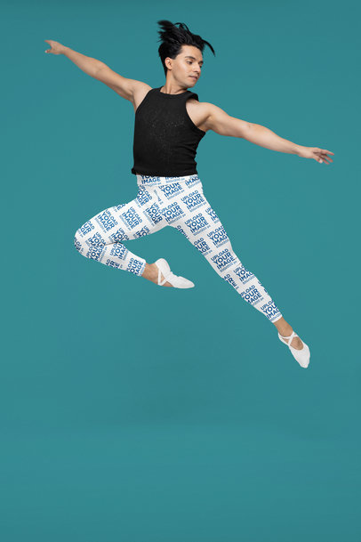 Placeit - Leggings Mockup of a Man Dancing Ballet in a Studio