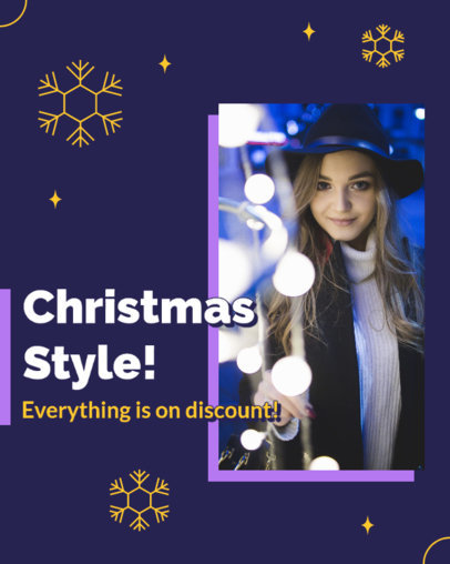 Placeit - Instagram Post Generator with Snowflake Graphics for a Xmas Sale