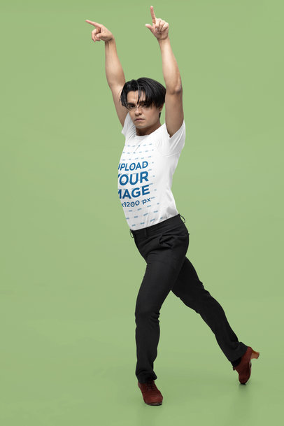 Placeit - Bella Canvas T-Shirt Mockup of a Serious Man Posing With a ...