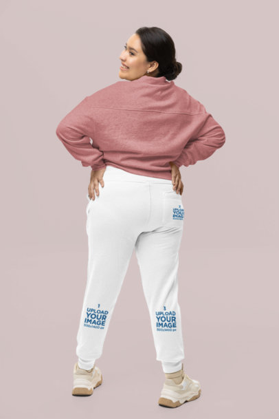 Placeit - Back-View Cotton Heritage Sweatpants Mockup of a Smiling ...