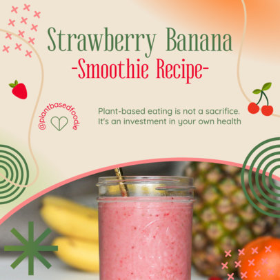 Placeit - Instagram Post Maker Featuring a Strawberry and Banana ...