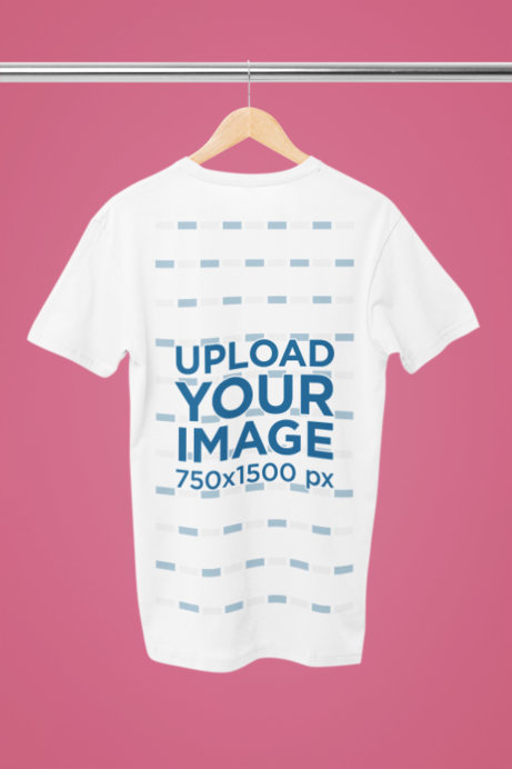 Placeit - Back-View Next Level T-Shirt Placed on a Wooden Hanger