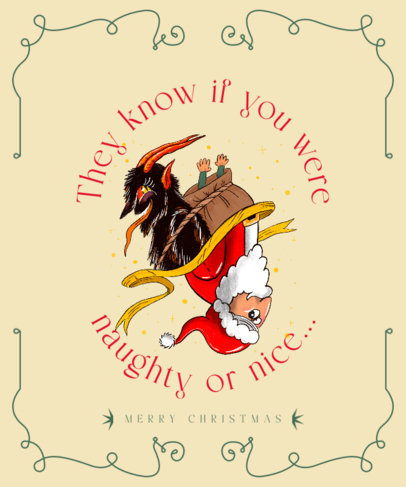 Placeit - Illustrated T-Shirt Design Maker with a Naughty or Nice Quote ...