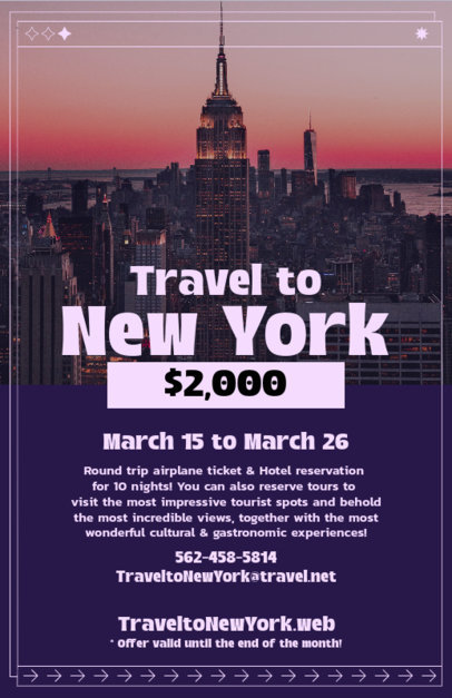 Placeit - Promotional Flyer Generator With an Ad for a Trip to NYC