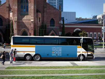 Placeit - Mockup of an Ad Placed on a Bus