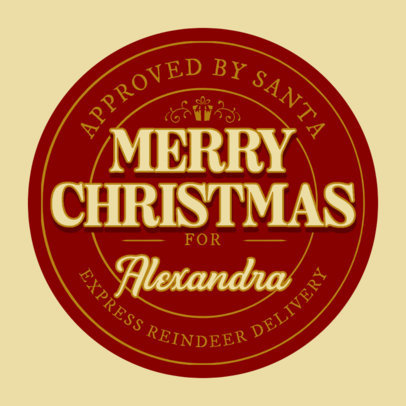 Placeit - Sticker Design Maker Featuring a Merry Christmas Message