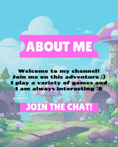Placeit - About Me Twitch Info Panel Template With a Super Mario ...