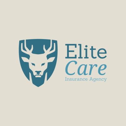 Placeit - Logo Creator Featuring a Deer Head for an Insurance Company
