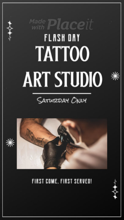 Placeit - Instagram Story Video Creator Featuring a Tattoo Flash Day Promo