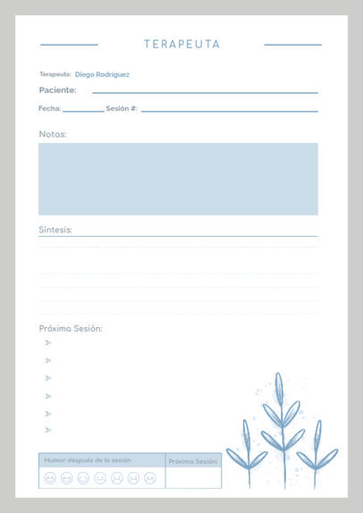 Placeit - Therapy Session Planner Design Creator With Illustrated Plants
