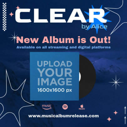 Placeit - Mockup of a Vinyl Album for an Instagram Post Promo
