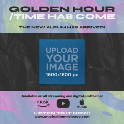 Placeit - Mockup of a Vinyl Cover for an Album Release Promo