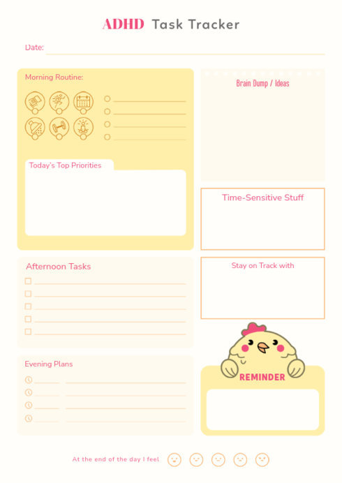 Placeit - Planner Design Generator Featuring an ADHD Task Tracker