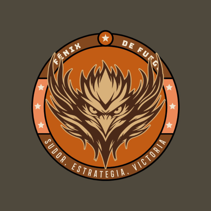 Placeit - Airsoft Squad Logo Maker Featuring a Phoenix Illustration