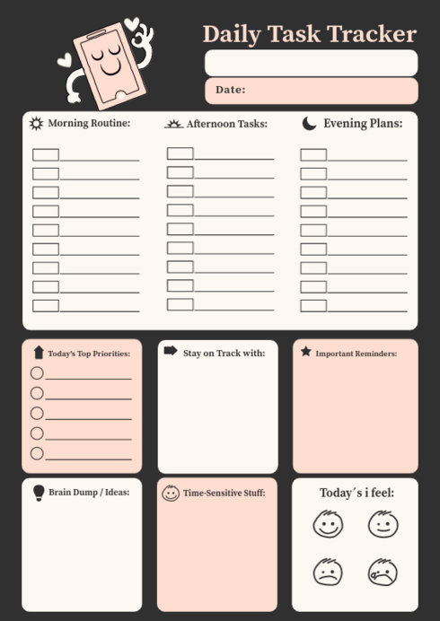 Placeit - Planner Design Generator Featuring a Daily Task Tracker for ...
