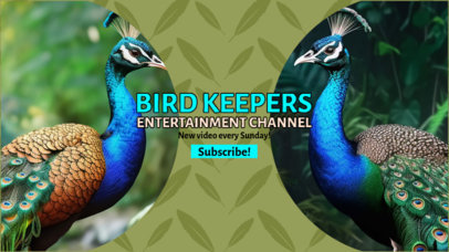 Placeit - YouTube Banner Template Featuring a Peacock Photo for a Bird ...