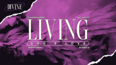 Placeit - YouTube Thumbnail Maker for a Christian Church's Worship Night