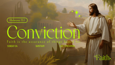 Placeit - YouTube Thumbnail Template for a Faith-Themed Streaming Channel