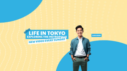 Placeit - YouTube Banner Template Featuring a Tokyo-Themed Vlog