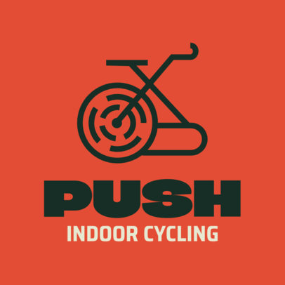 Placeit - Cycling Studio Logo Template Featuring a Stationary Bike Icon