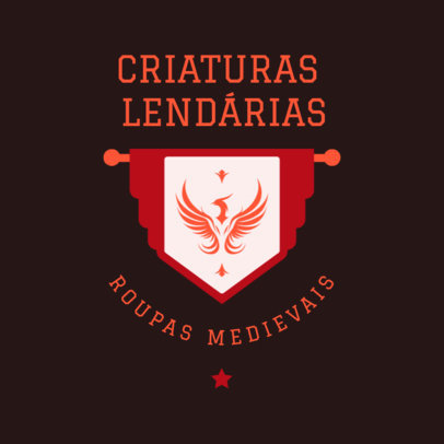 Placeit - Medieval Costumes Store Logo Template Featuring a Flag with a ...