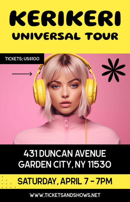 Placeit - Poster Design Creator to Promote a Music Artist Tour