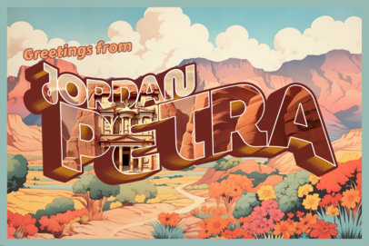 Placeit - Postcard Design Template with an AI-Generated Illustration of ...