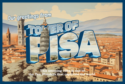 Placeit - Postcard Design Template with an Illustration of the Tower of ...