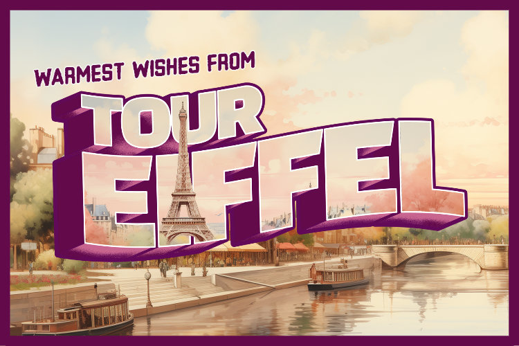 Placeit - Postcard Design Generator with an Illustration of the Tour Eiffel