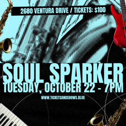 Placeit - Instagram Post Template with Musical Instrument Graphics to ...