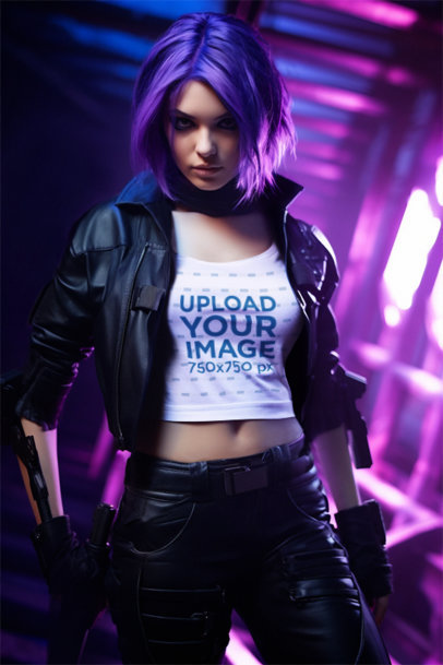 Placeit - Crop Top Mockup Featuring an AI-Generated Woman Inspired by ...
