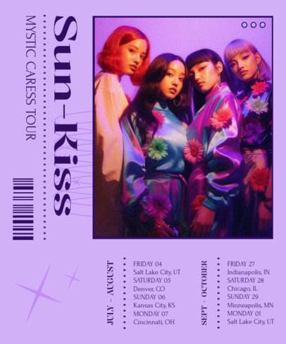 Placeit - Back T-Shirt Design Maker for a K-Pop Girl Band Tour