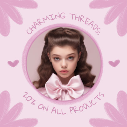 Placeit - Instagram Post Generator Featuring a Promo and a Coquette Theme