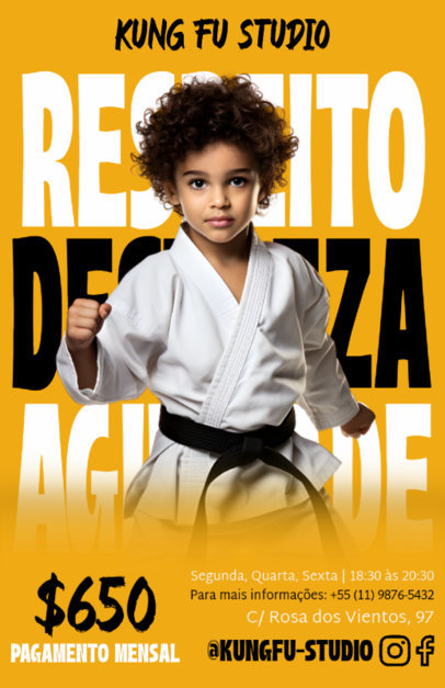Placeit - Flyer Template with a Little Boy in a Wrestling Uniform for a ...
