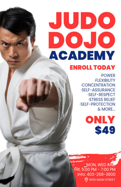Placeit - Flyer Design Template with Informative Text for a Judo Dojo