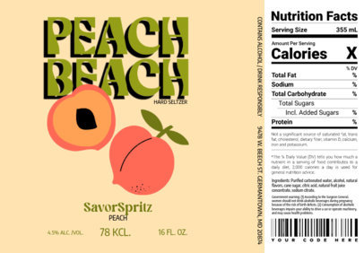 Placeit - Hard Seltzer Label Design Maker Featuring AI-Created Peaches