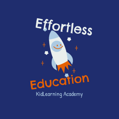 Placeit - Kids Learning Academy Logo Maker with a Cartoonish Rocket Illustration