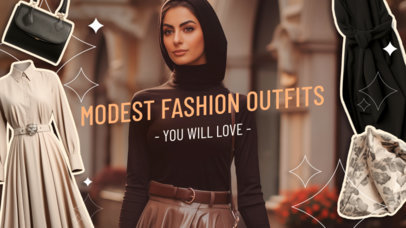 Placeit - Modest Fashion YouTube Thumbnail Creator Featuring Outfit Ideas