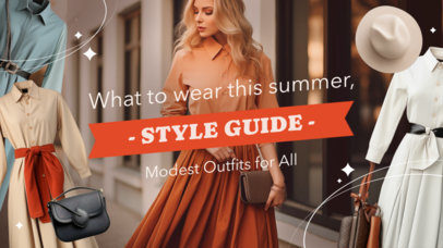 Placeit - Style Guide YouTube Thumbnail Template for Modest Outfit Ideas