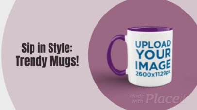 Placeit - 3D Coffee Mug Video Featuring Colorful Text Animations
