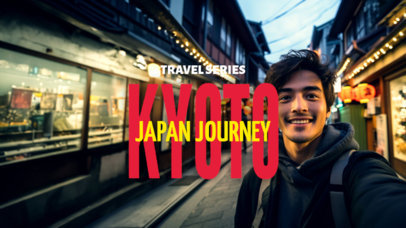 Placeit - YouTube Thumbnail Maker for a Traveler Channel's Kyoto Episode