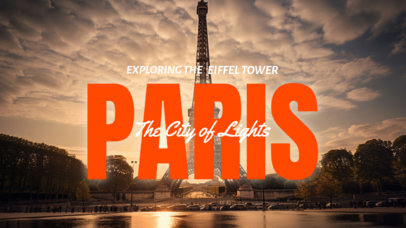 Placeit - YouTube Thumbnail Creator for a Paris Travel Vlog Featuring an AI-Created Eiffel Tower
