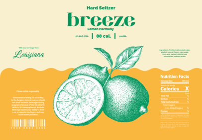 Placeit - Hard Seltzer Label Design Maker Featuring AI-Created Lemon ...