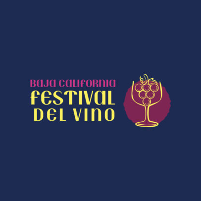 Placeit - Festival Logo Template for a Wine Tasting Event