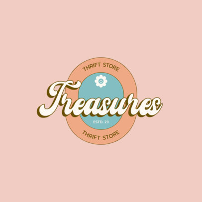 Placeit - Logo Template With a Retro Aesthetic for a Thrift Shop