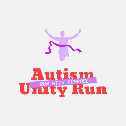 Placeit - Autism Awareness Run Logo Generator Featuring a Cheerful Runner