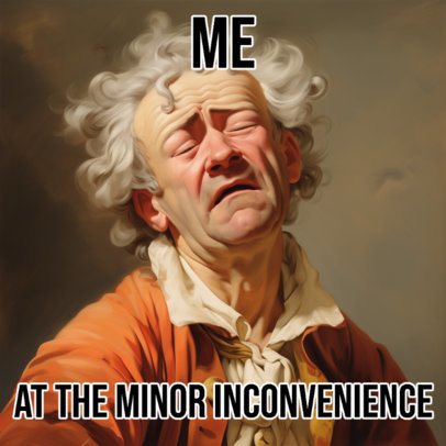 Placeit - Meme-Inspired Instagram Post Template with a Crying Old Man ...