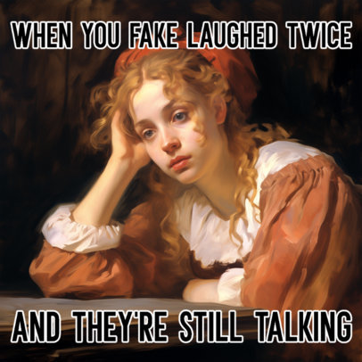 Placeit - Instagram Post Template with a Classical Painting of a ...