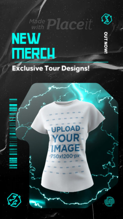 Placeit - Round-Neck T-Shirt Video to Promote Exclusive Concert Merch