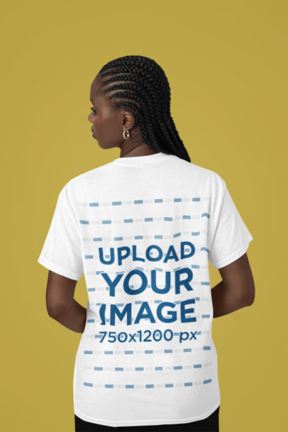 Placeit - Back-View T-Shirt Mockup Featuring a Woman Posing Against a ...